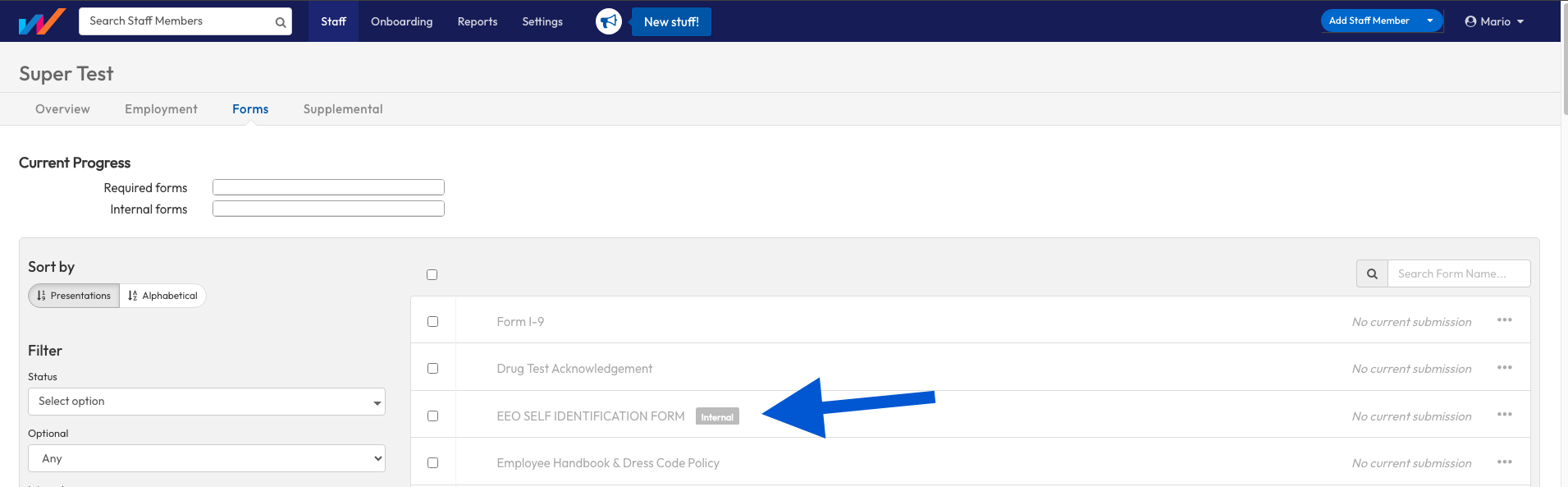 Forms For Company Administrators to Complete (Making a Form “Internal”)