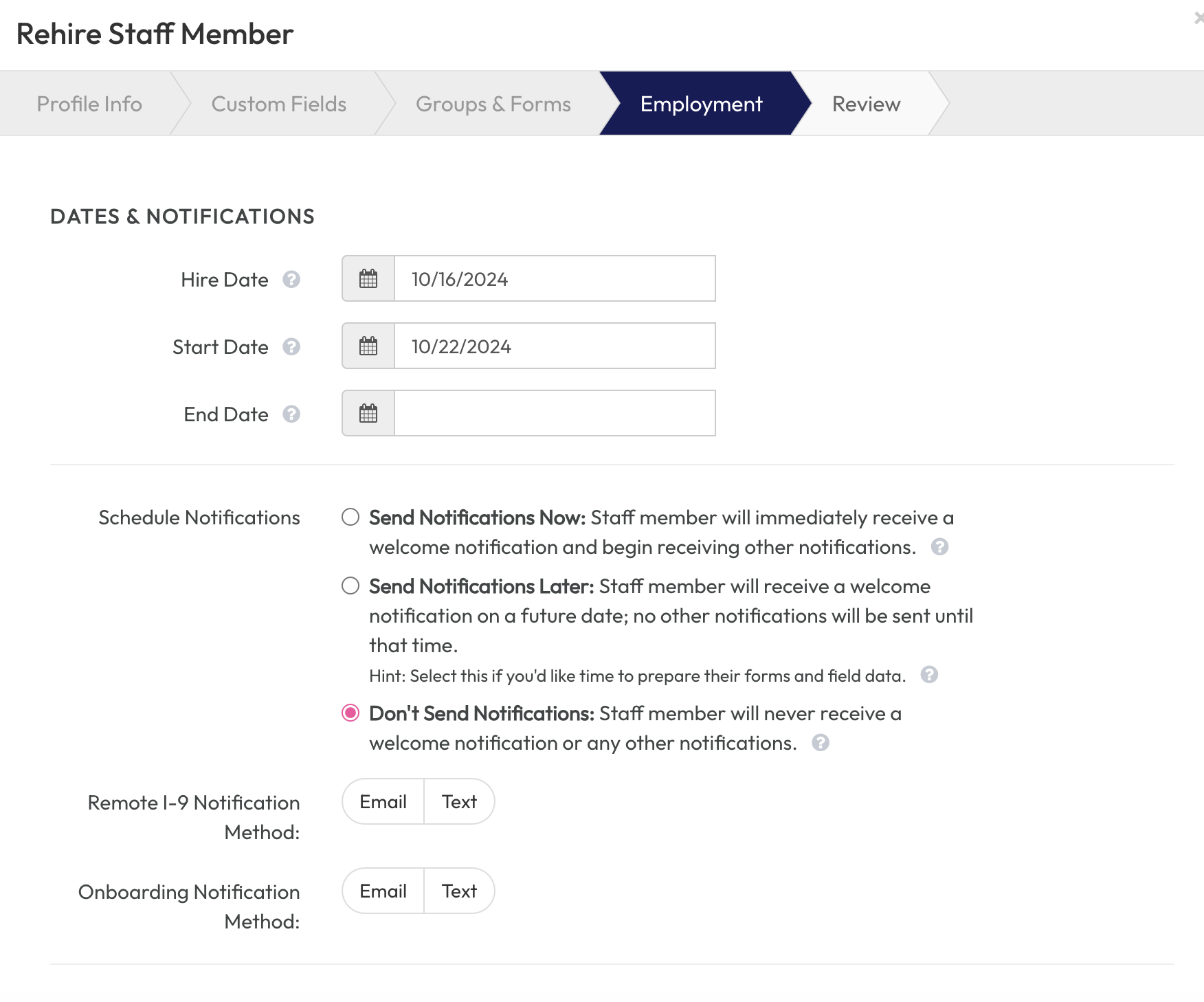 How to Rehire One Staff Member | Using the Rehire Wizard